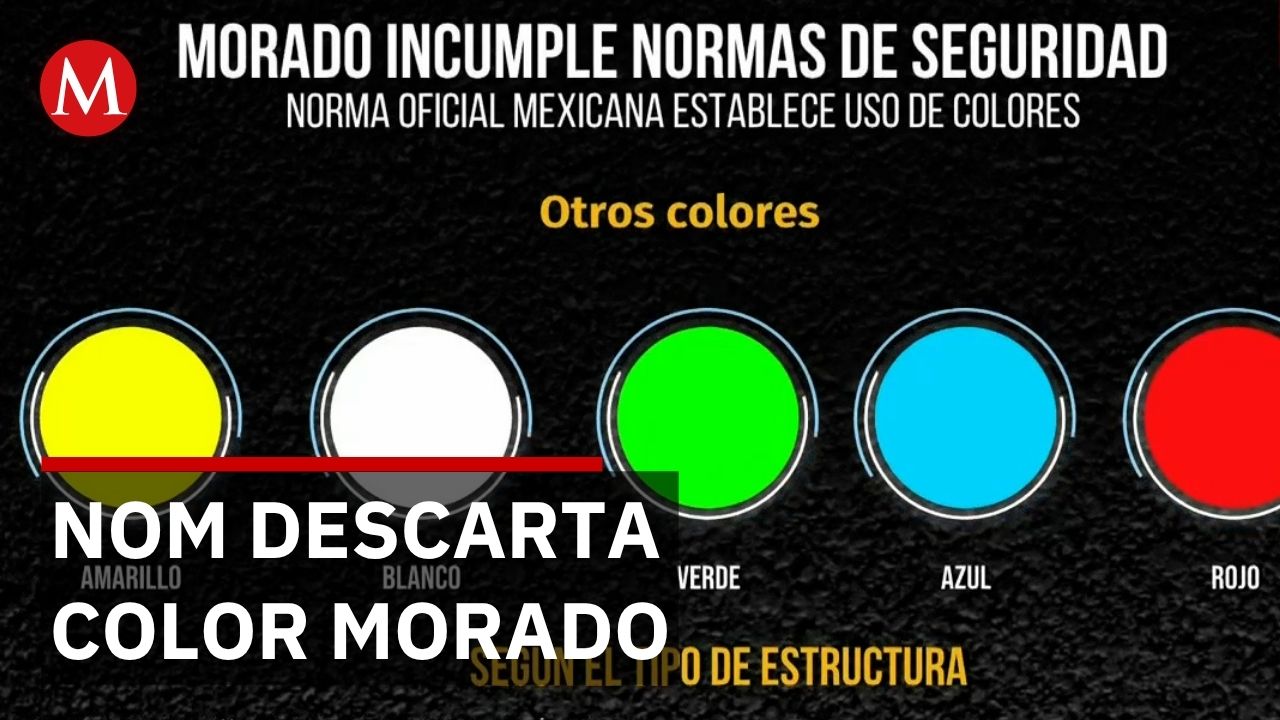 NOM de seguridad vial establecen que el color morado no cumple ...