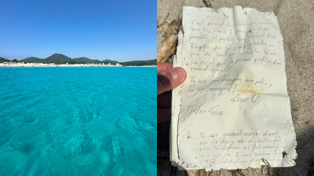 Cala Zafferano, il mare restituisce una lettera di addio a un amico ...