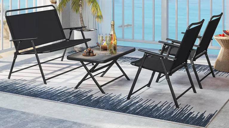 Get Target's Costway 4-piece folding patio set for $140 — perfect for ...