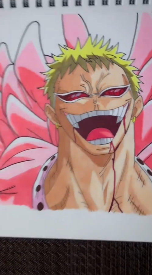 Doflamingo sketch art in detailed anime style drawing