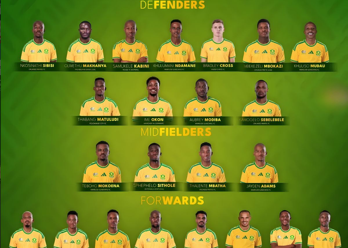Confirmed: Bafana Bafana players’ World Cup jersey numbers