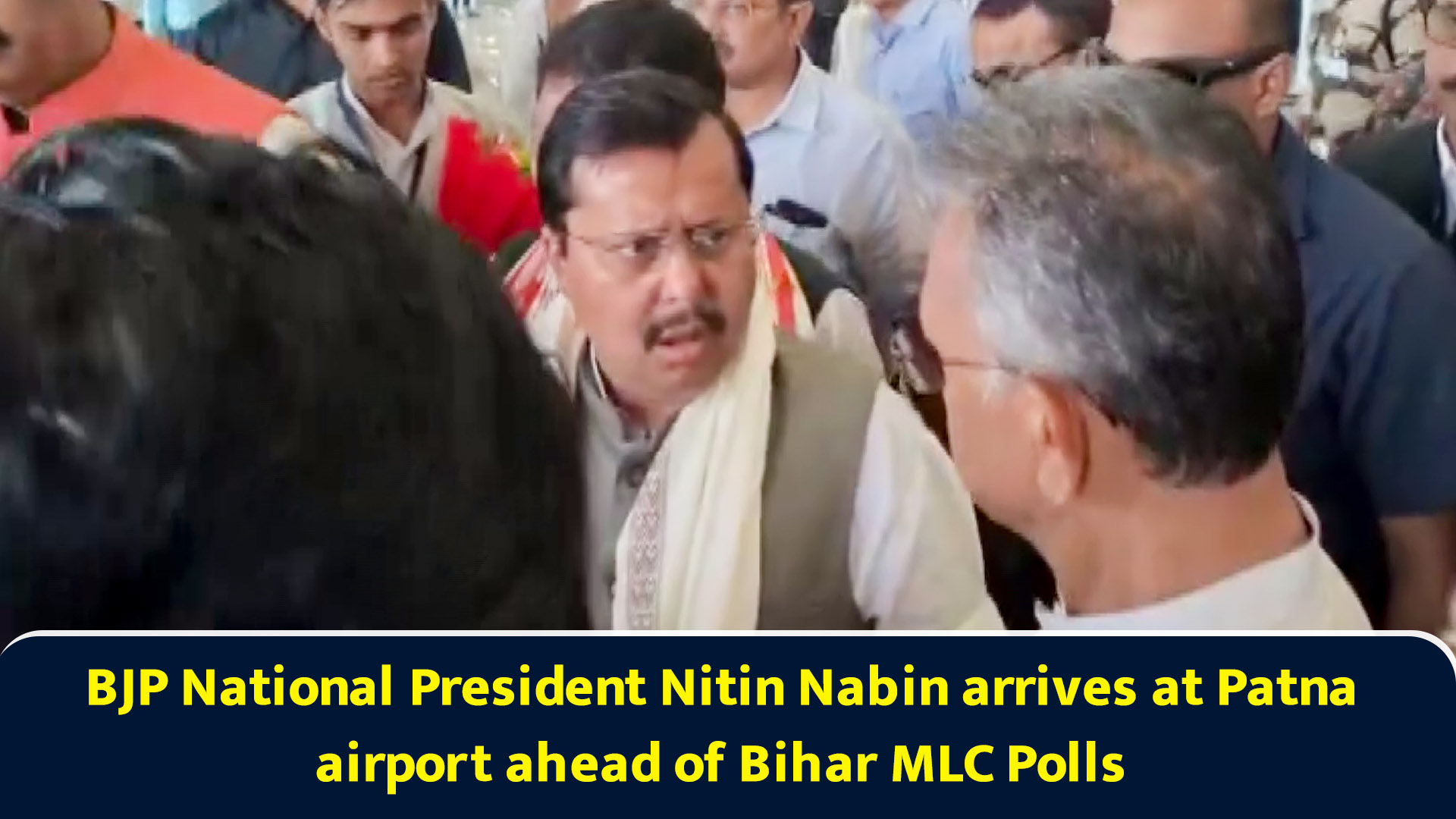 BJP national president Nitin Nabin arrives at Patna airport ahead of ...