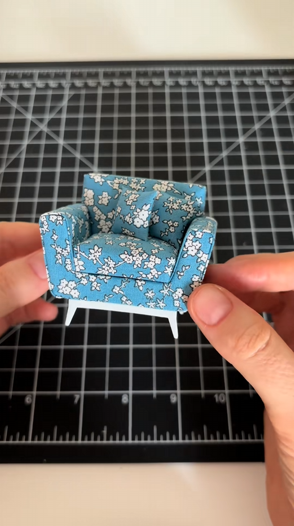 Accent chair variation for dollhouse DIY