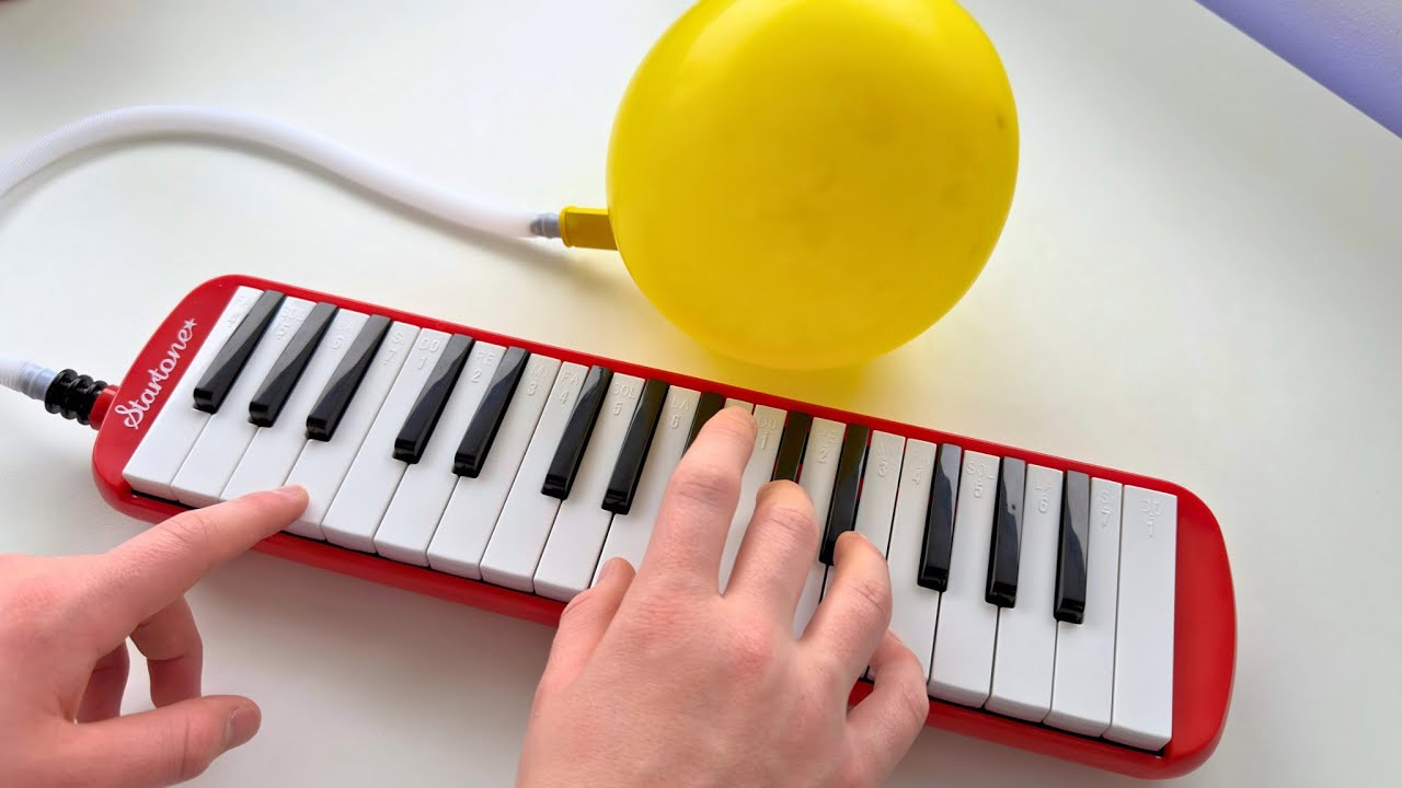 Melodica played with a balloon turns into a crazy sound experiment