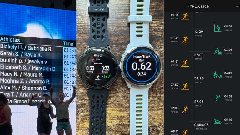 I raced Hyrox with the Garmin Forerunner 970 on one wrist and the ...