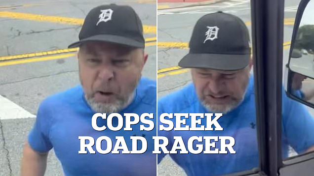 Wild road rage moment caught on camera as cops seek suspect