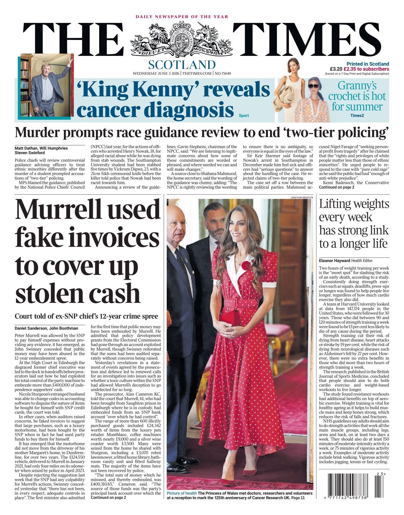 Scotland's papers: Murrell's 'missing loot' after fake invoices revealed