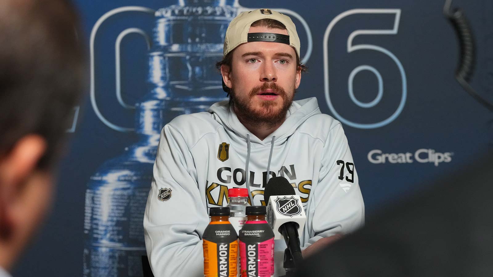 Carter Hart’s Golden Knights press conference cut short after Hockey ...