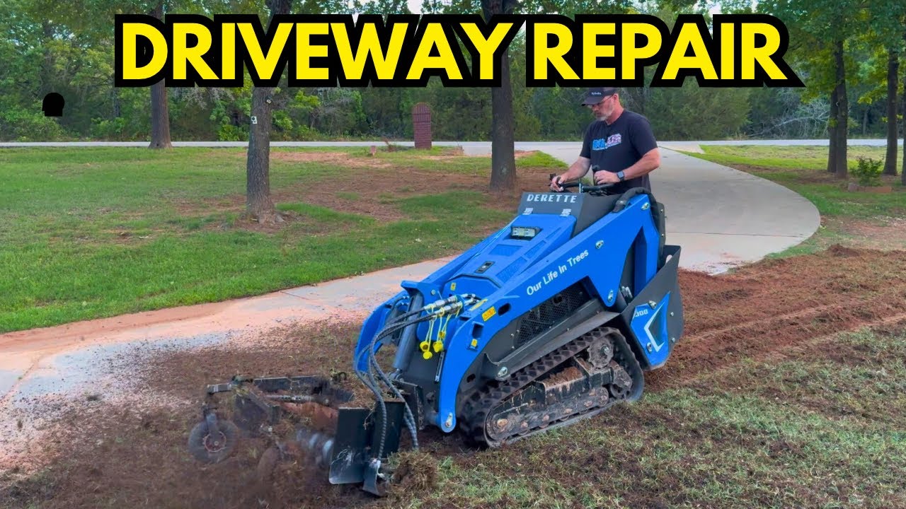 Quick driveway repair using compact skid steer equipment