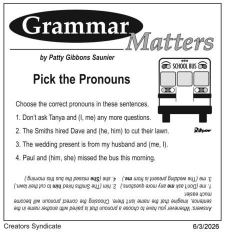 Grammar matters for Jun 03, 2026