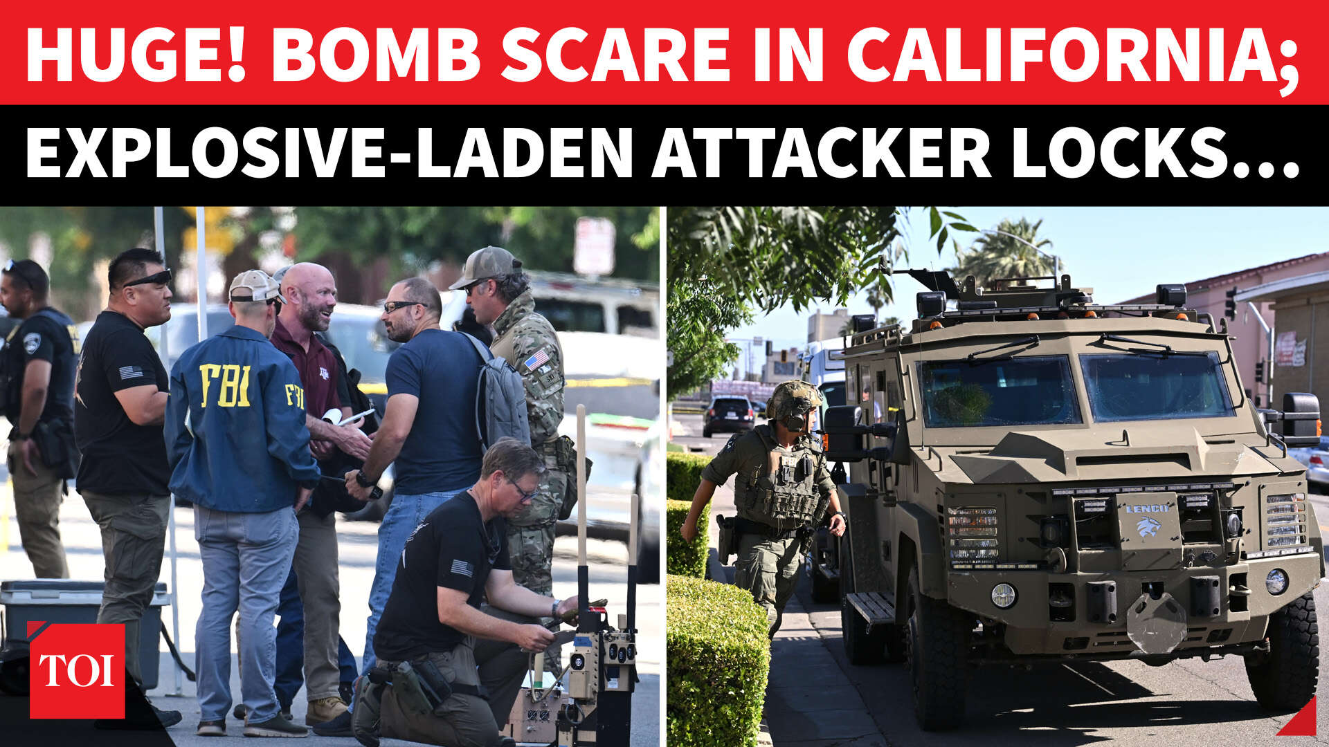 Panic in California: Explosive-laden attacker locks self inside bank ...