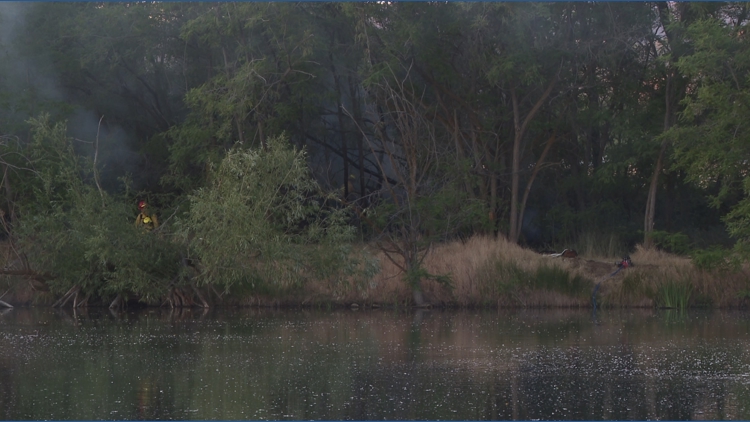 Fire crews quickly put out grass fire north of Quinn's Pond