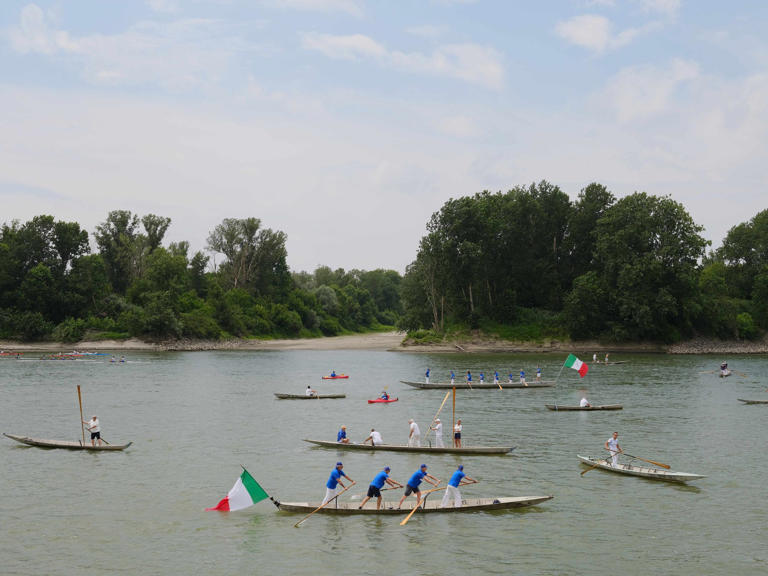 Celebrazione con il fiume Po protagonista