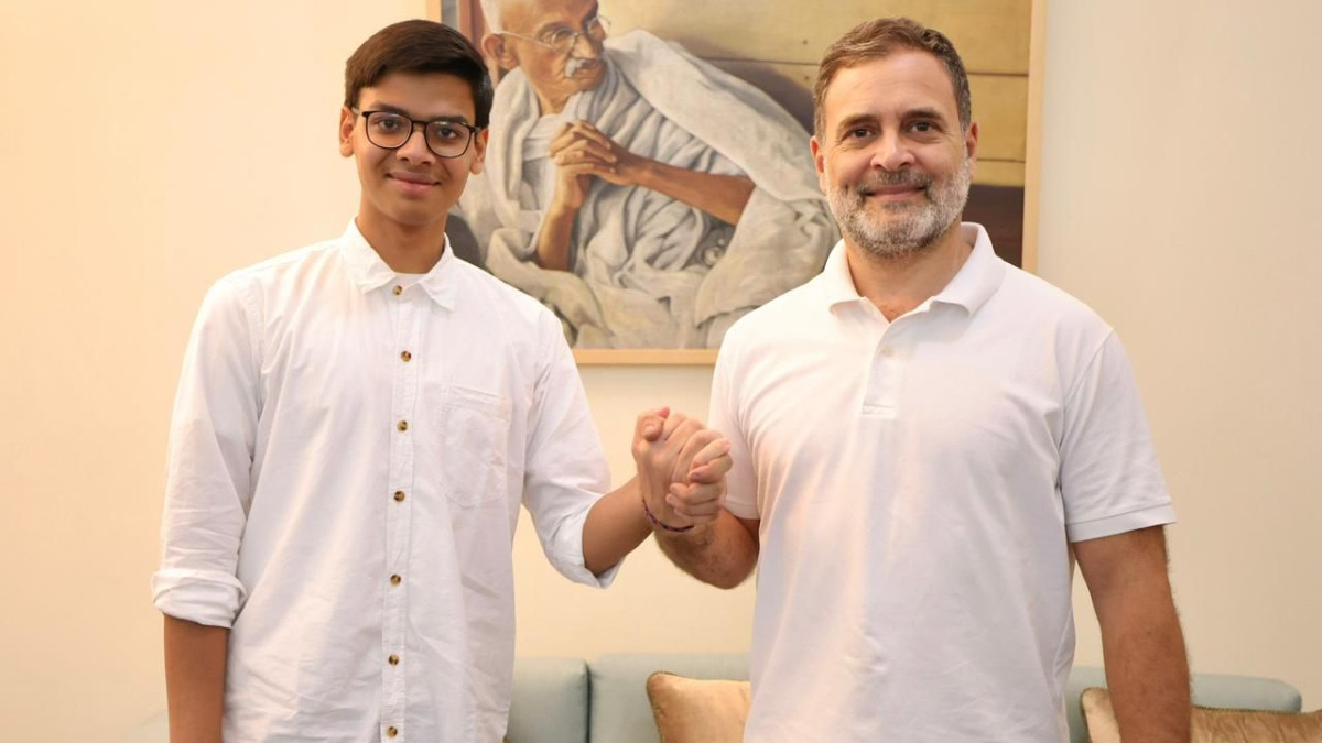 Rahul Gandhi meets Sarthak Sidhant who flagged alleged irregularities ...