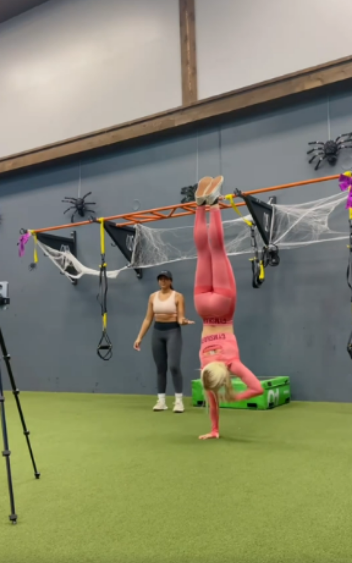 She unexpectedly joined my workout video