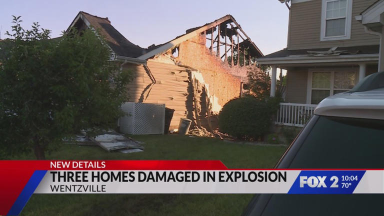 Fire damages three homes in Wentzville, pets rescued