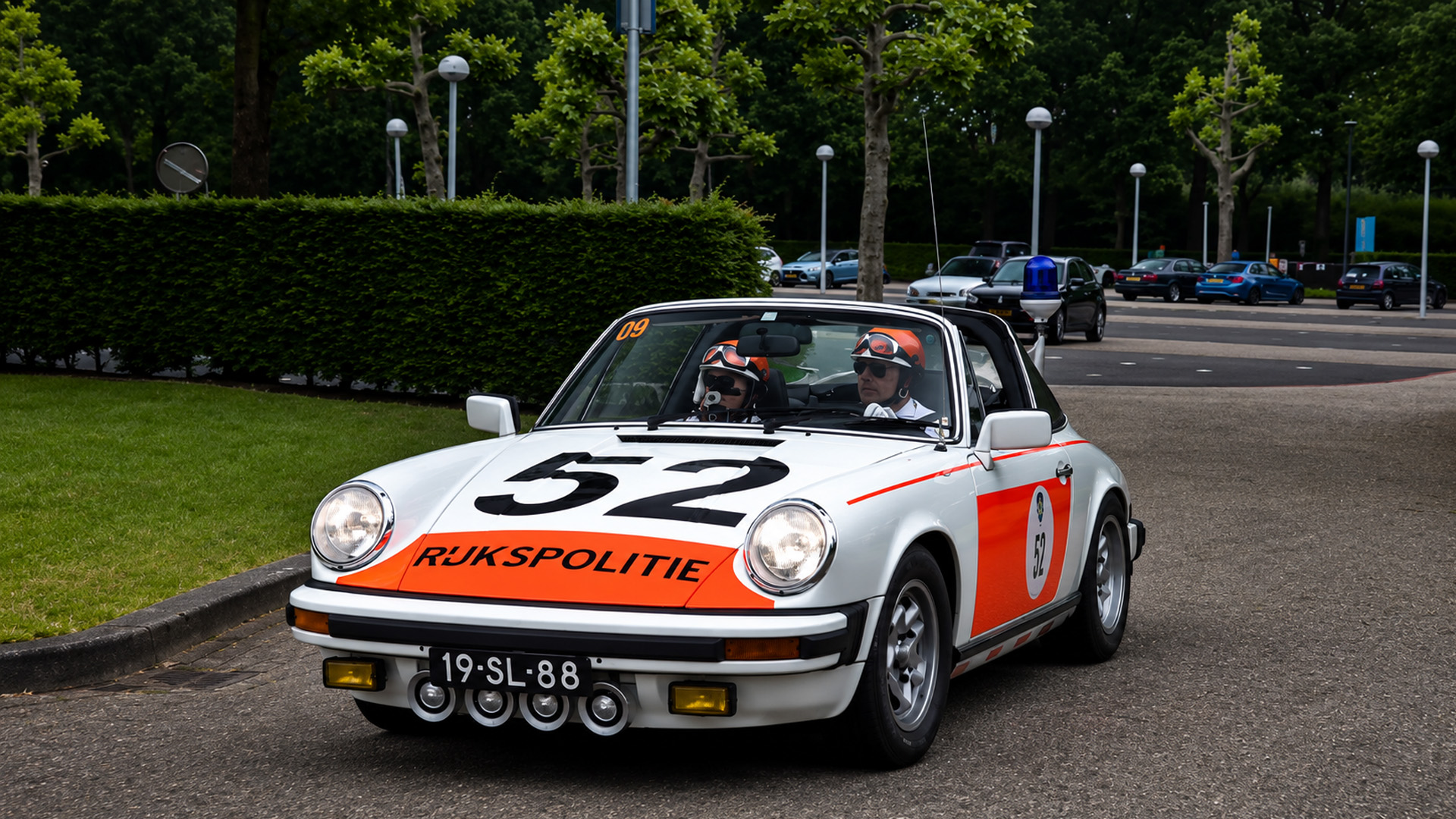 Classic Porsche police car turns heads on the road
