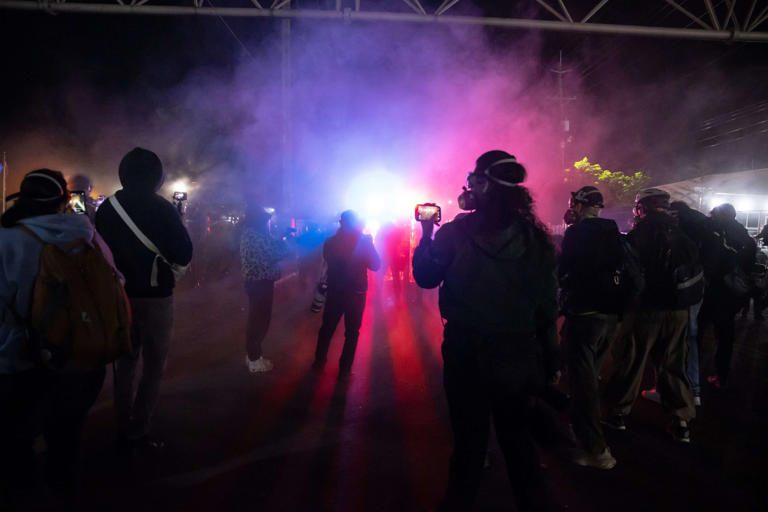 61 were arrested during Sunday protests outside Delaney Hall