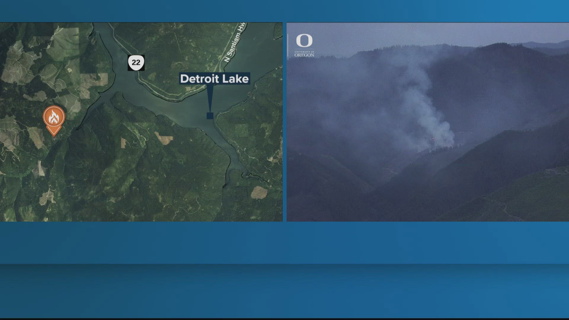 Crews making progress on wildfire burning southwest of Detroit Lake