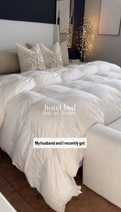 Hotel style bedding for a soft cozy bedroom