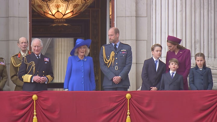 Watch: William, George and Louis play guessing game during VE Day flypast