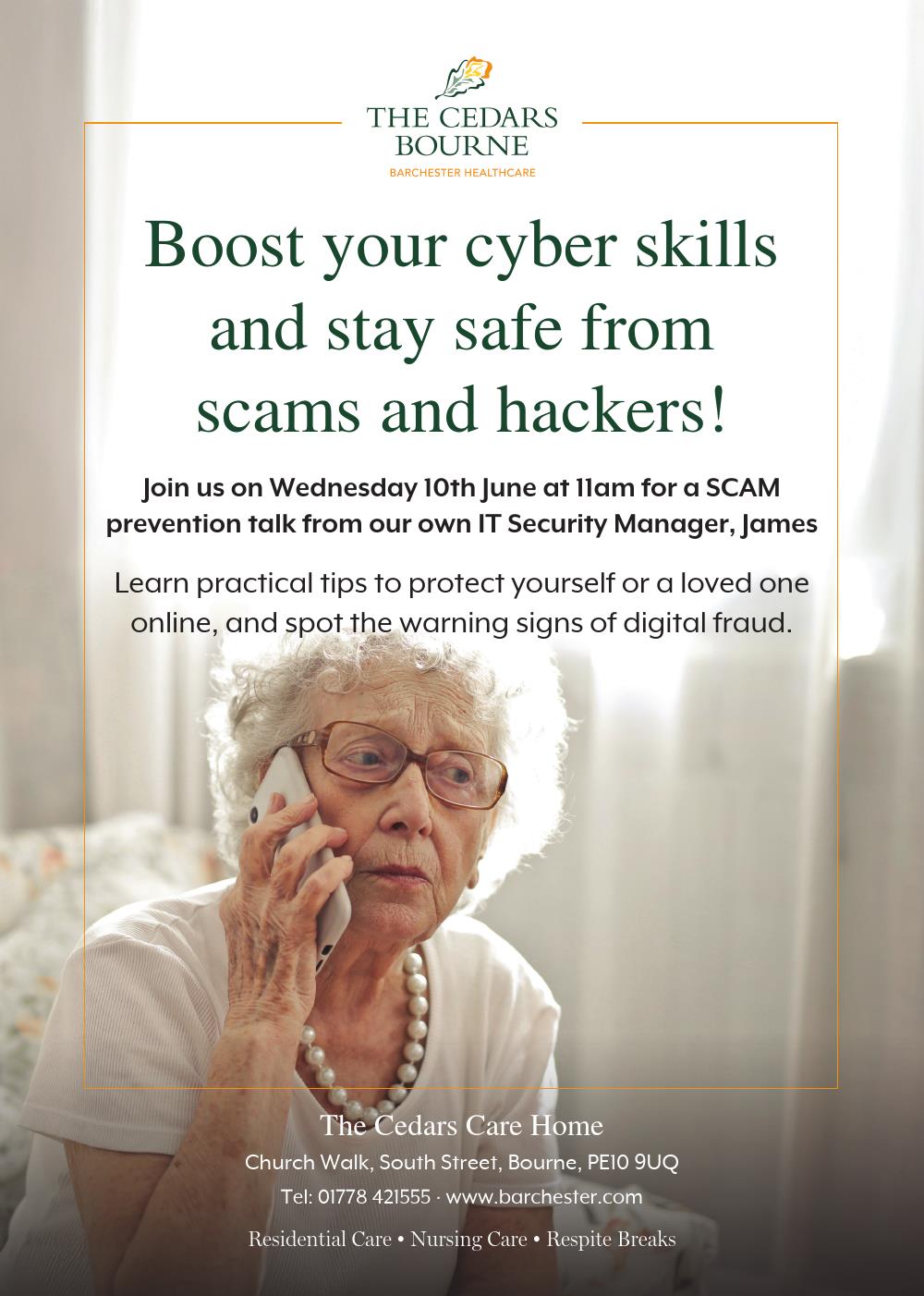 The Cedars Care Home invites the community to a scam prevention workshop