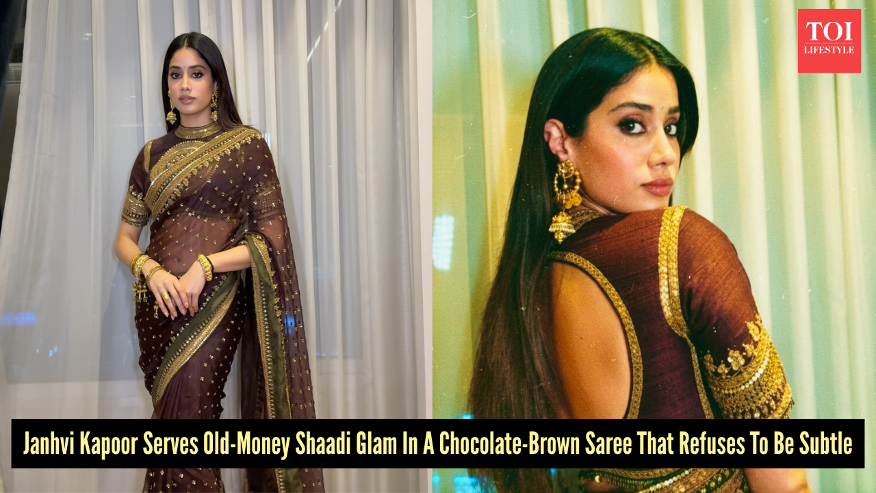 If 90s wedding nostalgia had a dress code, Janhvi Kapoor’s chocolate ...