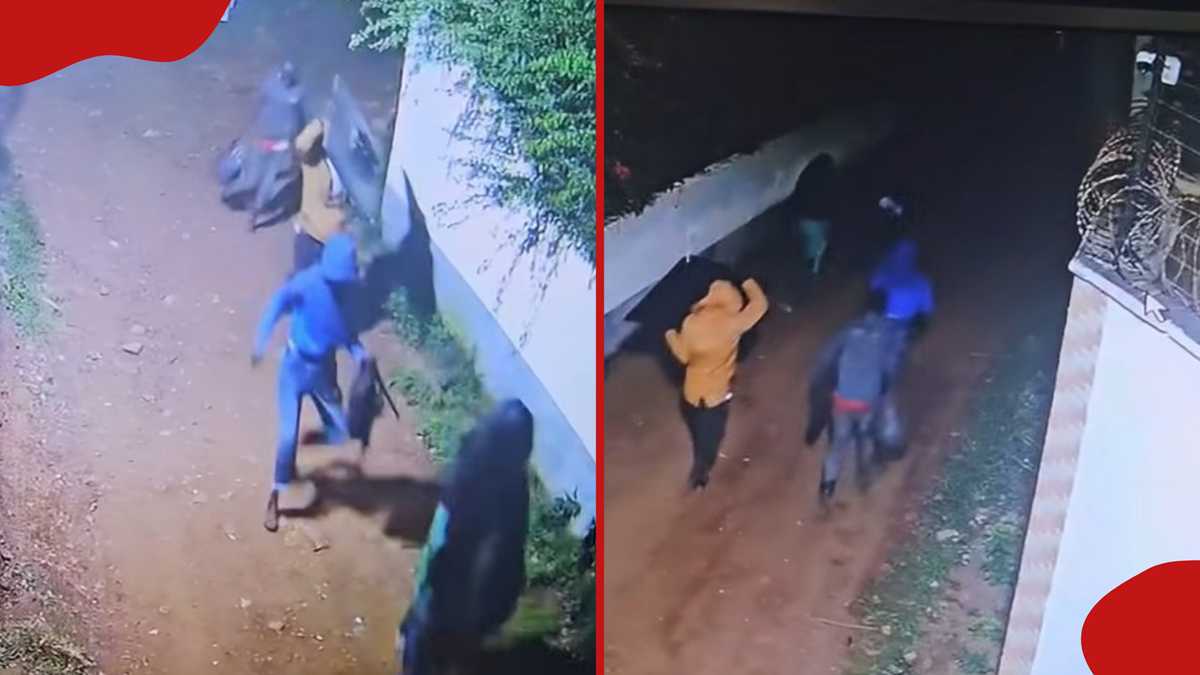 Puzzling CCTV shows 5 strange men running while carrying heavy items at ...
