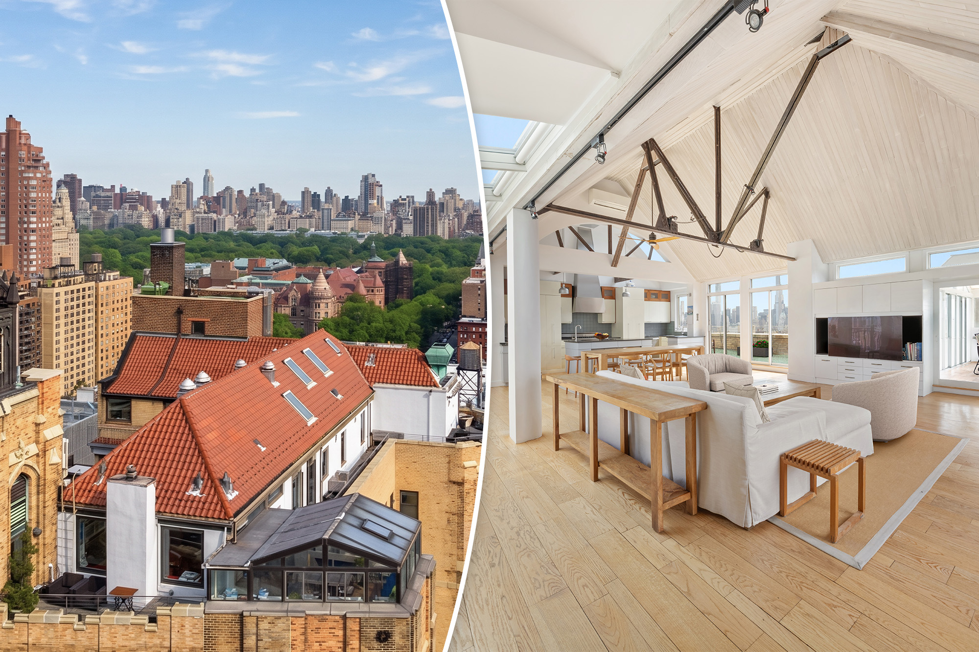 Rare red-roofed penthouse villa lists for $8.25M with sweeping NYC ...