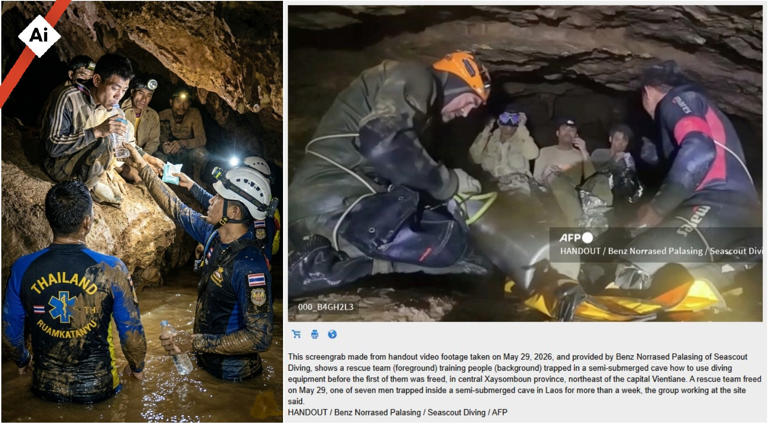 Circulating image of Laos cave rescue is AI-generated