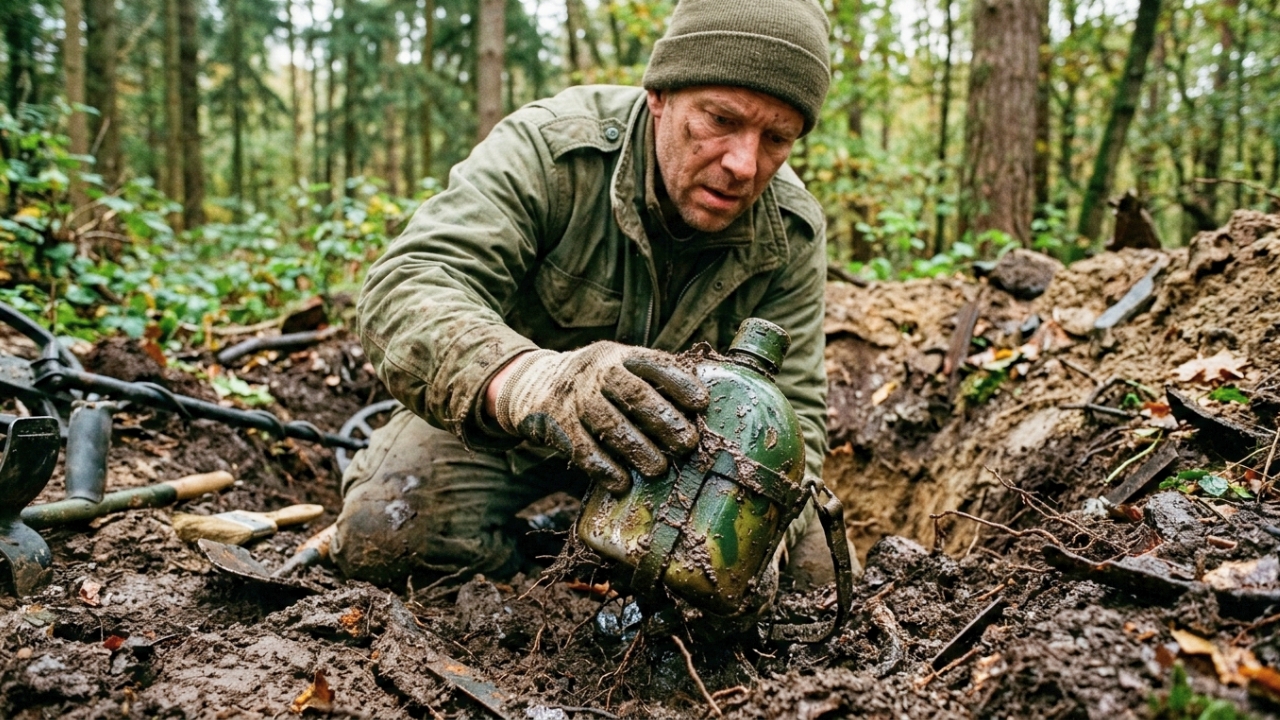 Market Garden foxholes reveal live ammo and British gear