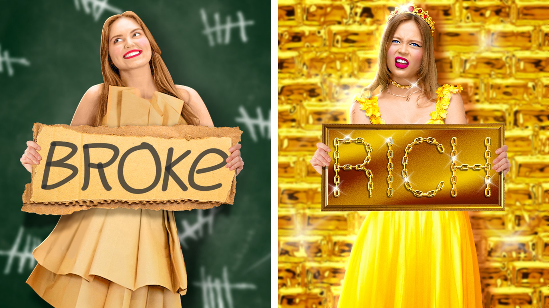 Rich and poor girls experience life swap