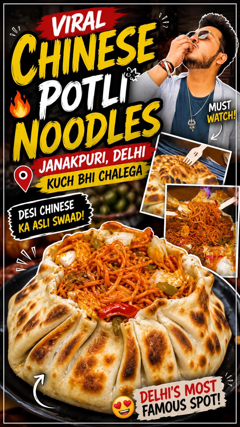 Chinese potli noodles Delhi India | Viral desi Chinese street food at ...