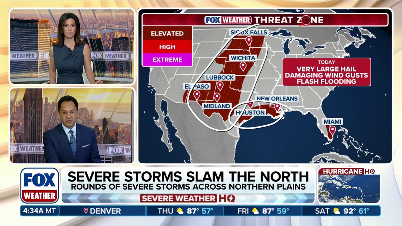 Severe storm threat expands across Plains, baseball-sized hail possible ...