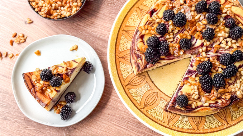 Blackberry and pine nut cheesecake recipe