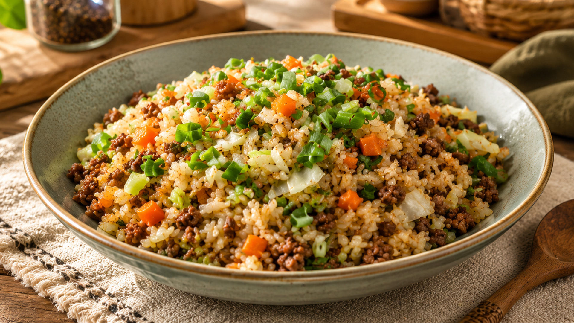 A simple beef fried rice recipe packed with flavor