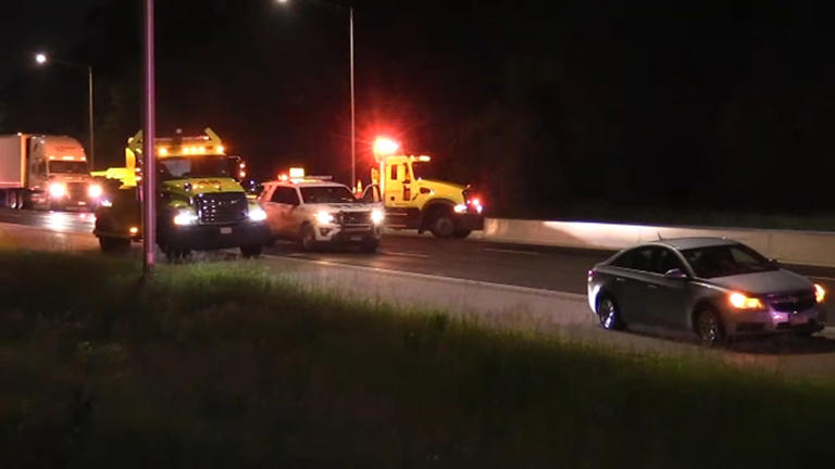Several cars damaged after debris falls from pickup truck on Edens ...