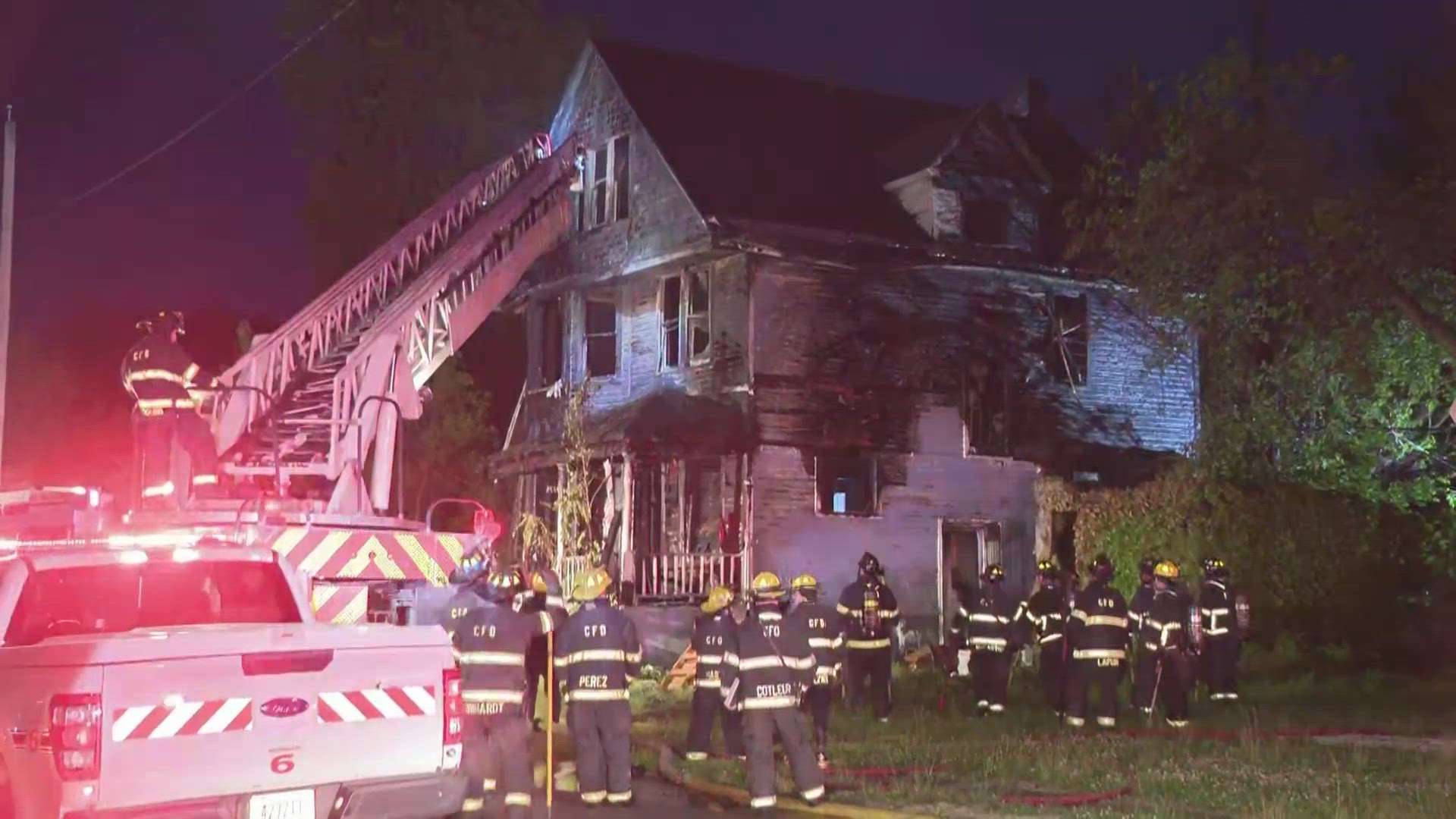 Overnight house fire in Cleveland