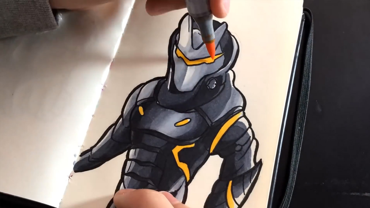 Drawing Omega from Fortnite Battle Royale
