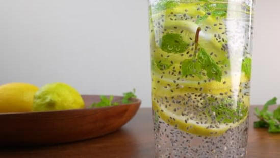Lemon ginger chia seed detox drink packed with fibre, hydration, and ...
