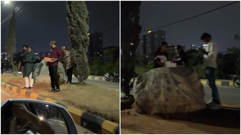 Hyderabad man spots people cutting cakes on divider in bizarre birthday ...