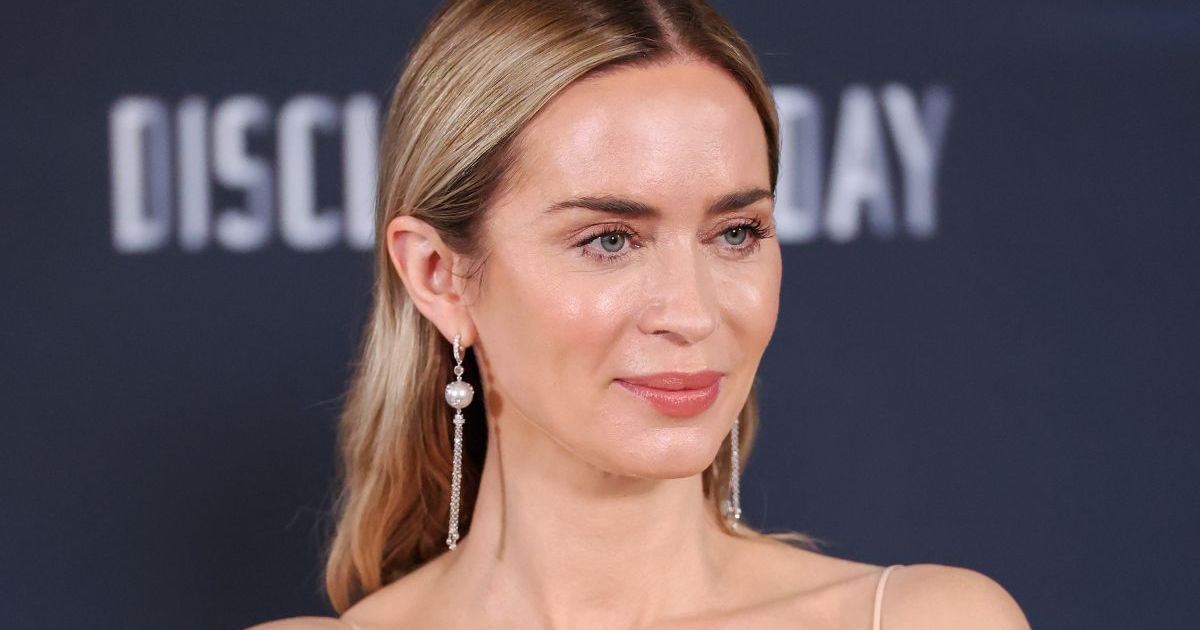 Emily Blunt's Victoria Beckham top is held up by the thinnest strings
