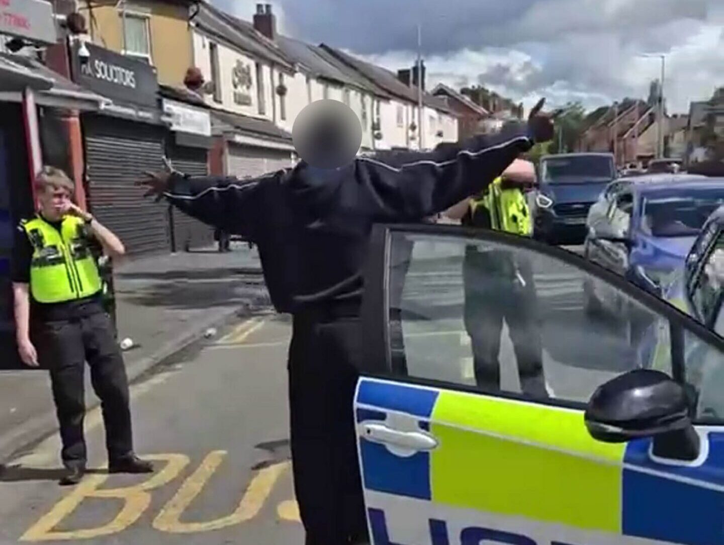 Moment police taser man accused of smashing up cars