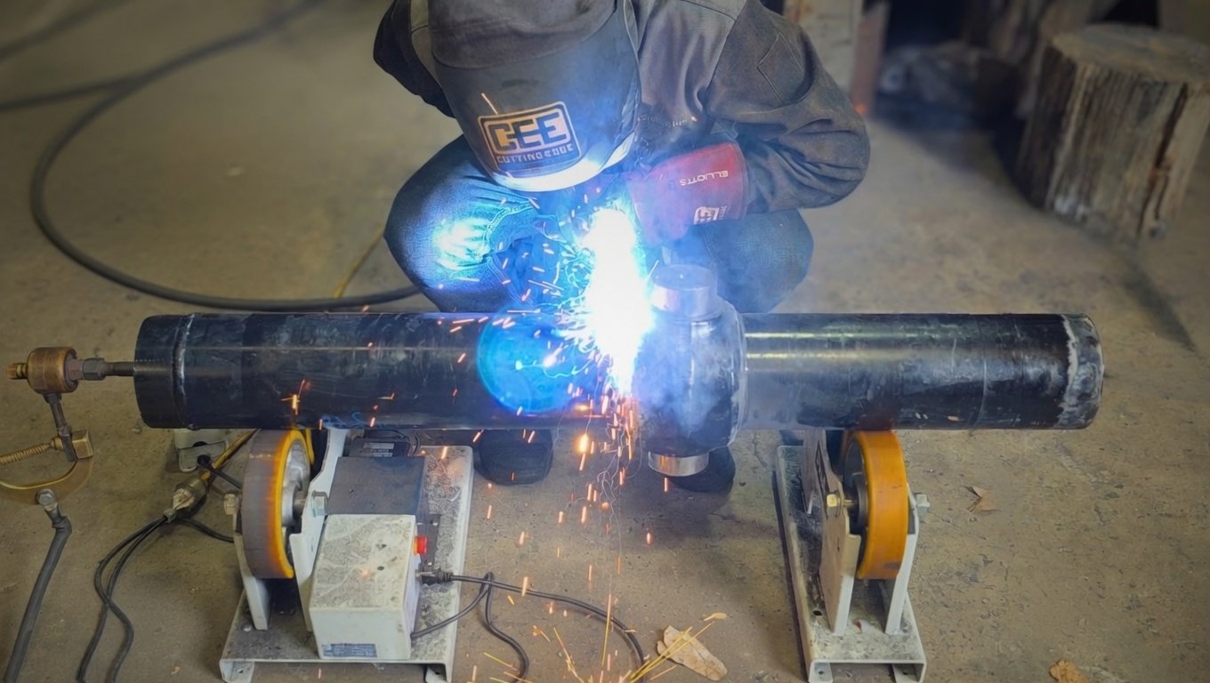 Repairing a cracked hydraulic cylinder weld
