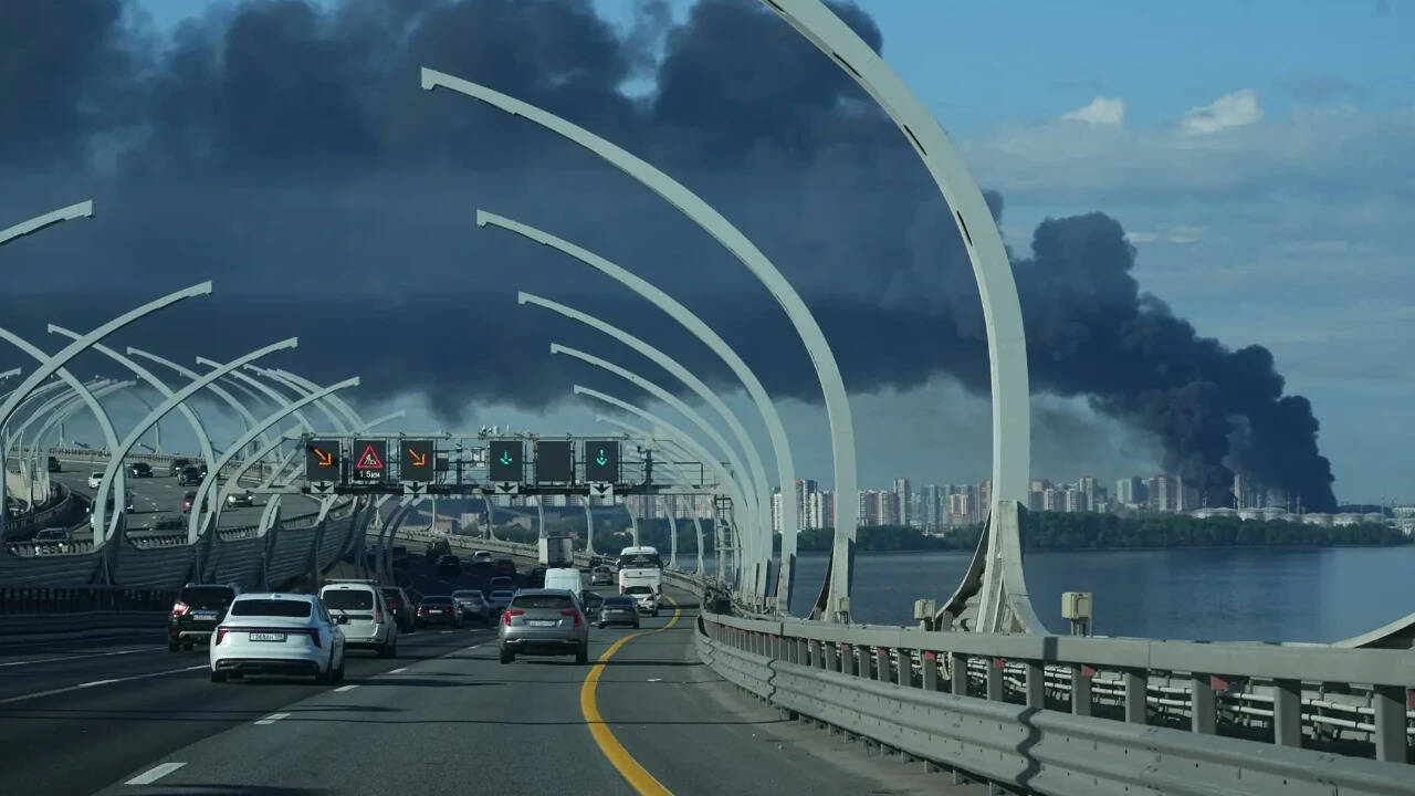 Fire engulfs St Petersburg oil terminal amid large-scale Ukrainian ...