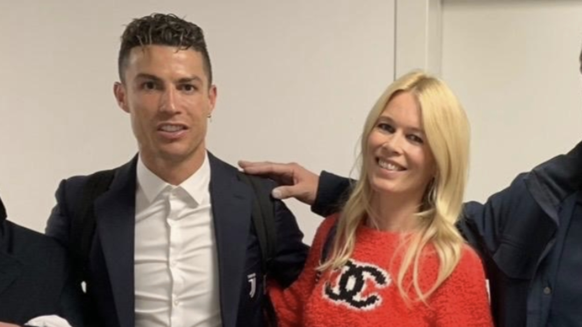 Claudia Schiffer poses alongside Cristiano Ronaldo in a photo that is ...