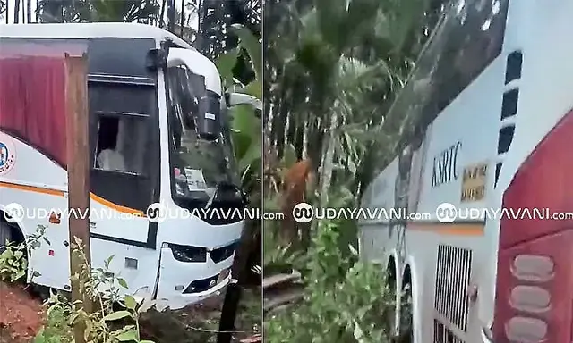 Thirthahalli: KSRTC Airavat bus crashes into areca nut plantation ...