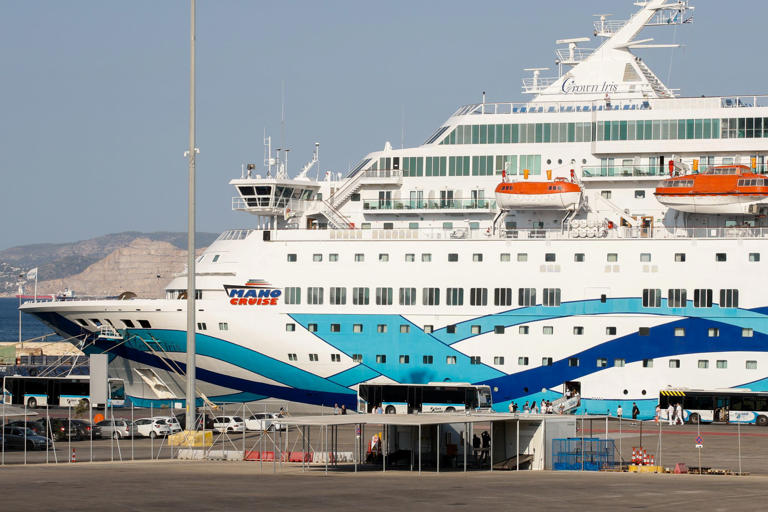 Hundreds protest Israeli cruise ship at Greek port