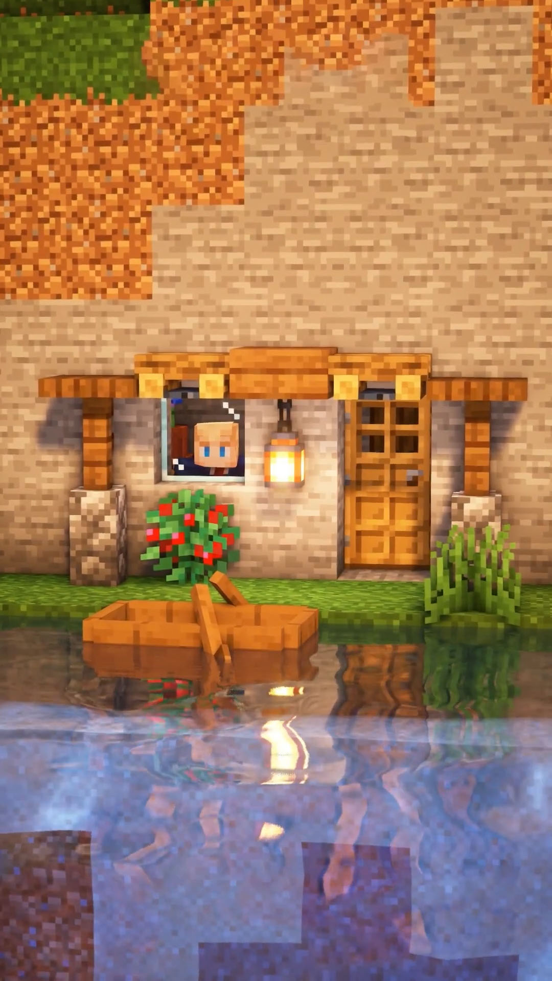 This hidden hillside base makes Minecraft survival feel peaceful