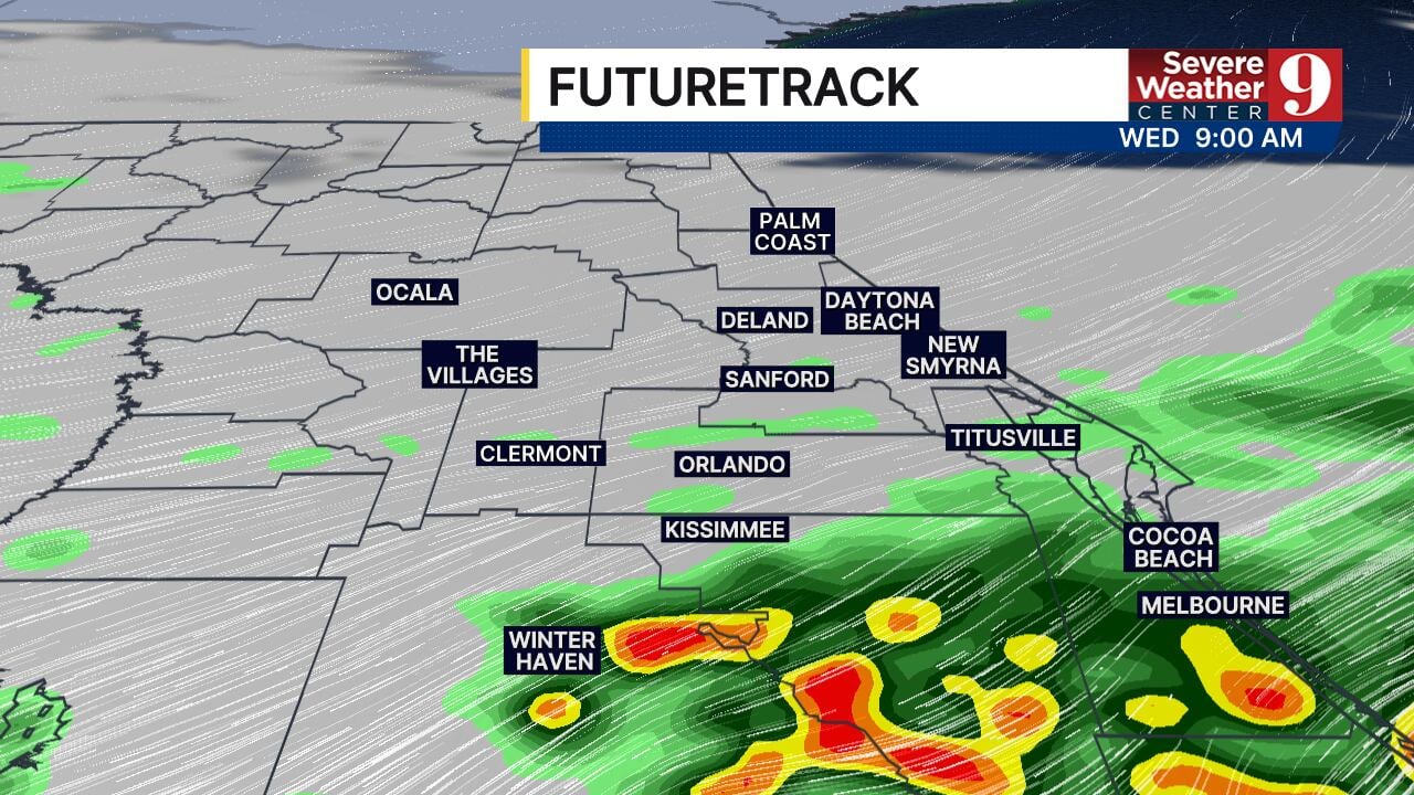 Cold front brings showers to Central Florida, drier air to follow